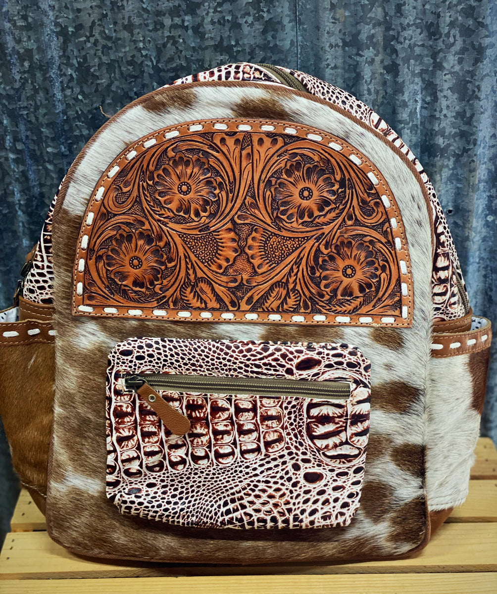 Tropey Hand Tooled Backpack – Twisted T Tack