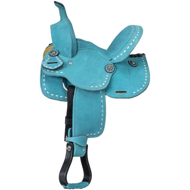 12 Inch Turquoise King Series Stratford Barrel Saddle – Twisted T Tack