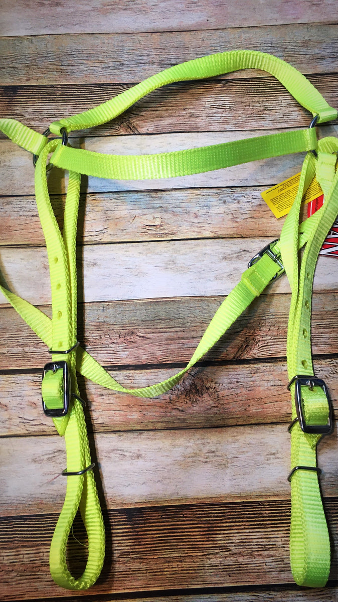 Neon Green Nylon Browband Headstall – Twisted T Tack