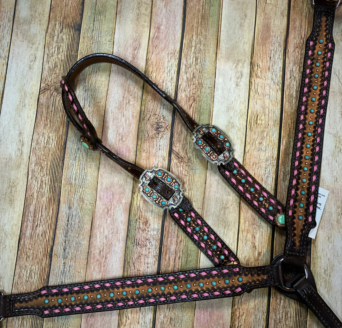 Double J Pink Buckstitch Tack Set – Twisted T Tack