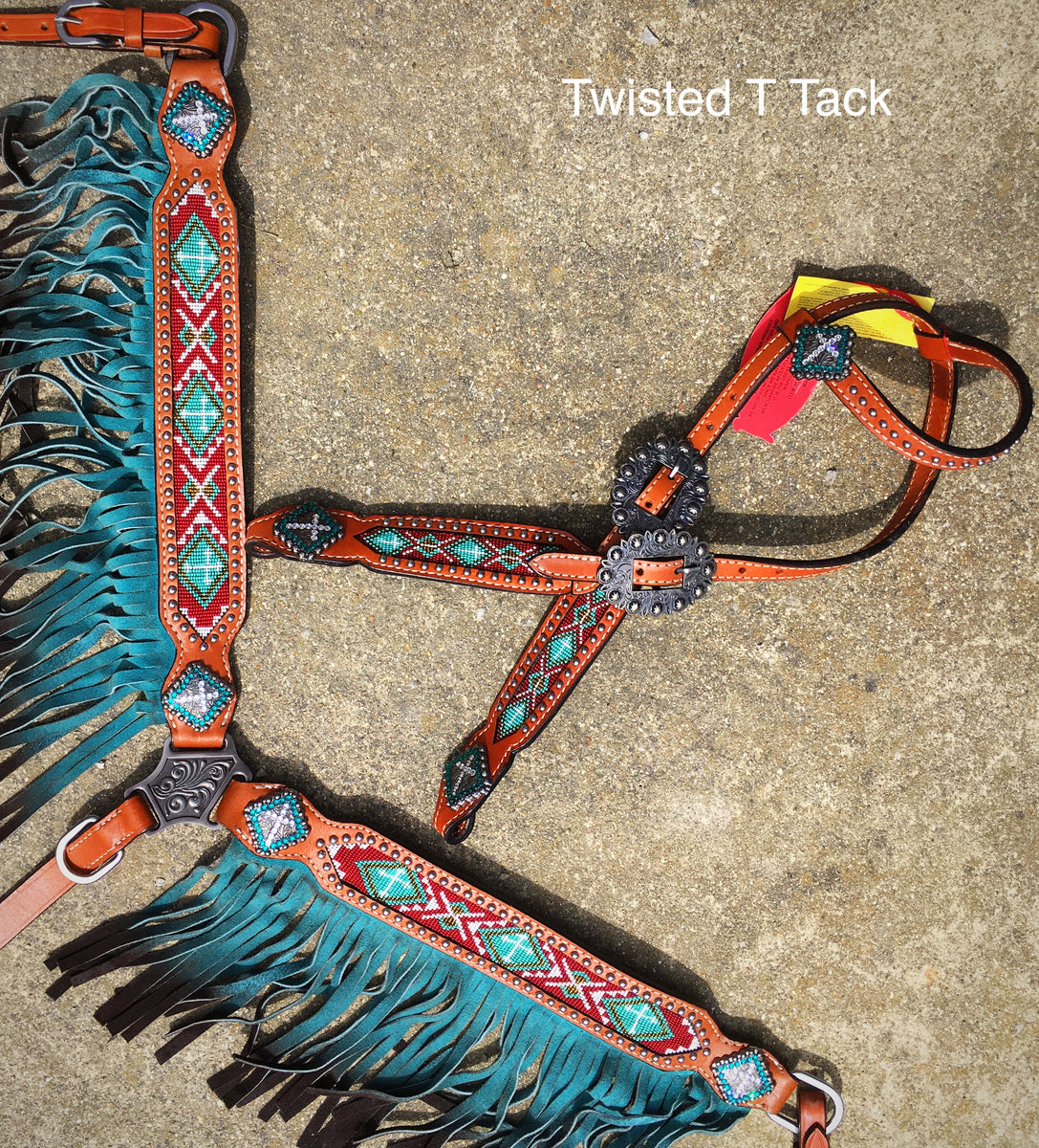 Turquoise Ombre Beaded Tack Set – Twisted T Tack