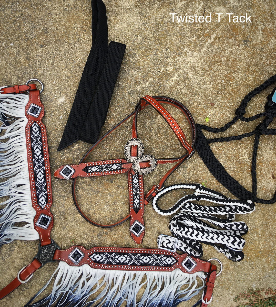 Complete Black and White Ombre Tack Set – Twisted T Tack