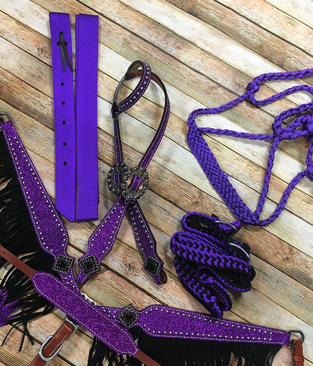 Complete Purple Glitter Tack Set – Twisted T Tack